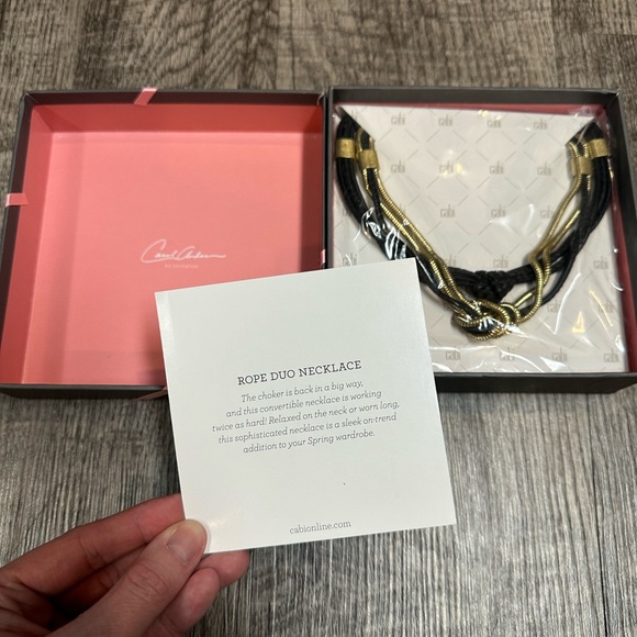 CAbi | Jewelry | Cabi Black And Gold Rope Duo Necklace | Poshmark